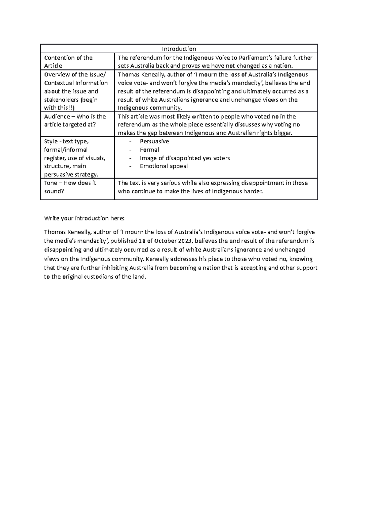Introduction and Body Paragraph - Introduction Contention of the ...