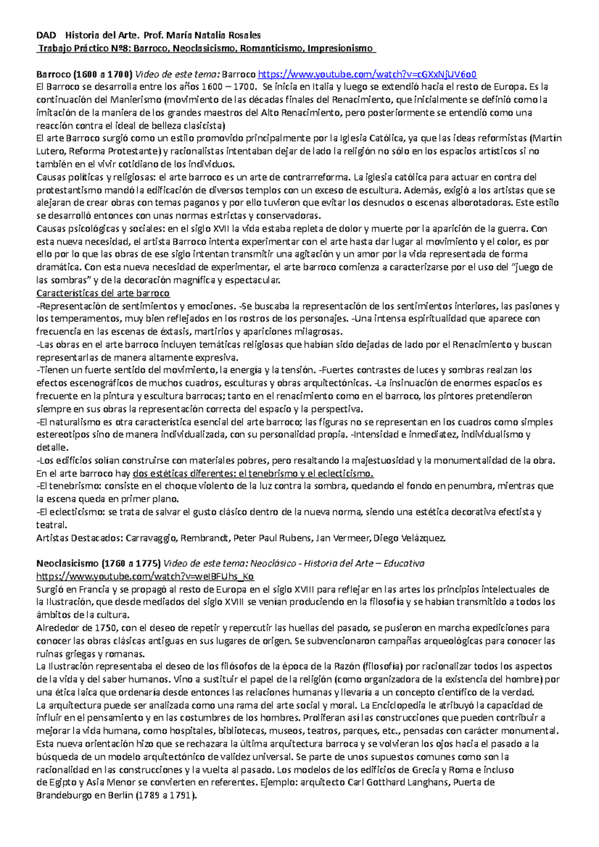 TP8 Barroco Neoclasicismo Romanticismo Impresionismo - DAD Historia del ...