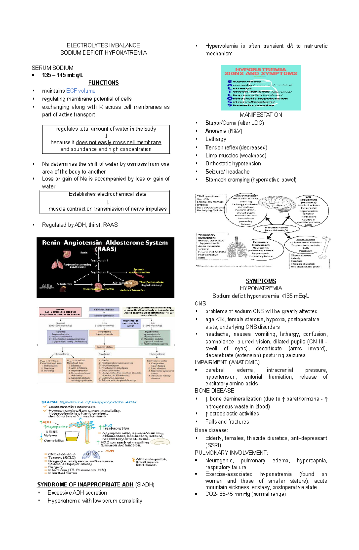 Electrolytes-Imbalance - ELECTROLYTES IMBALANCE SODIUM DEFICIT ...