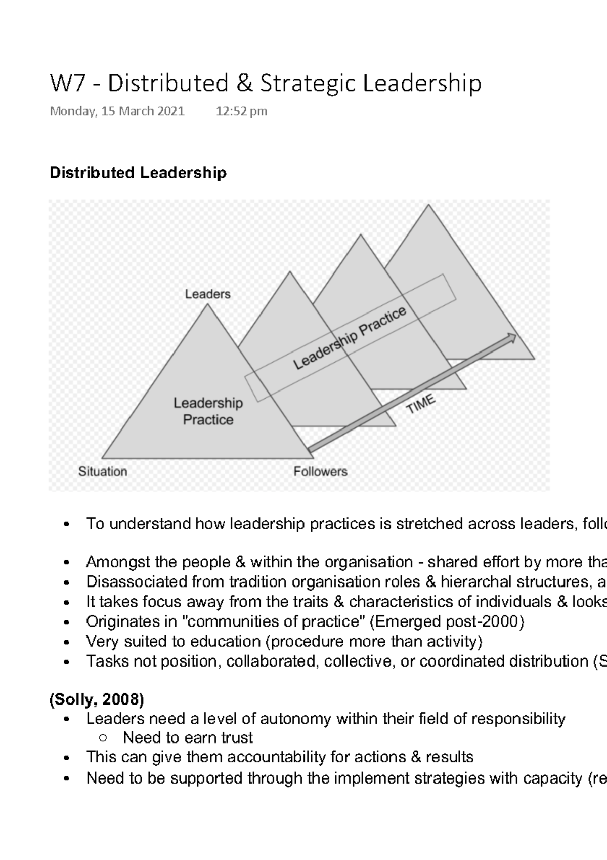 W7 - Distributed & Strategic Leadership - Distributed Leadership To ...