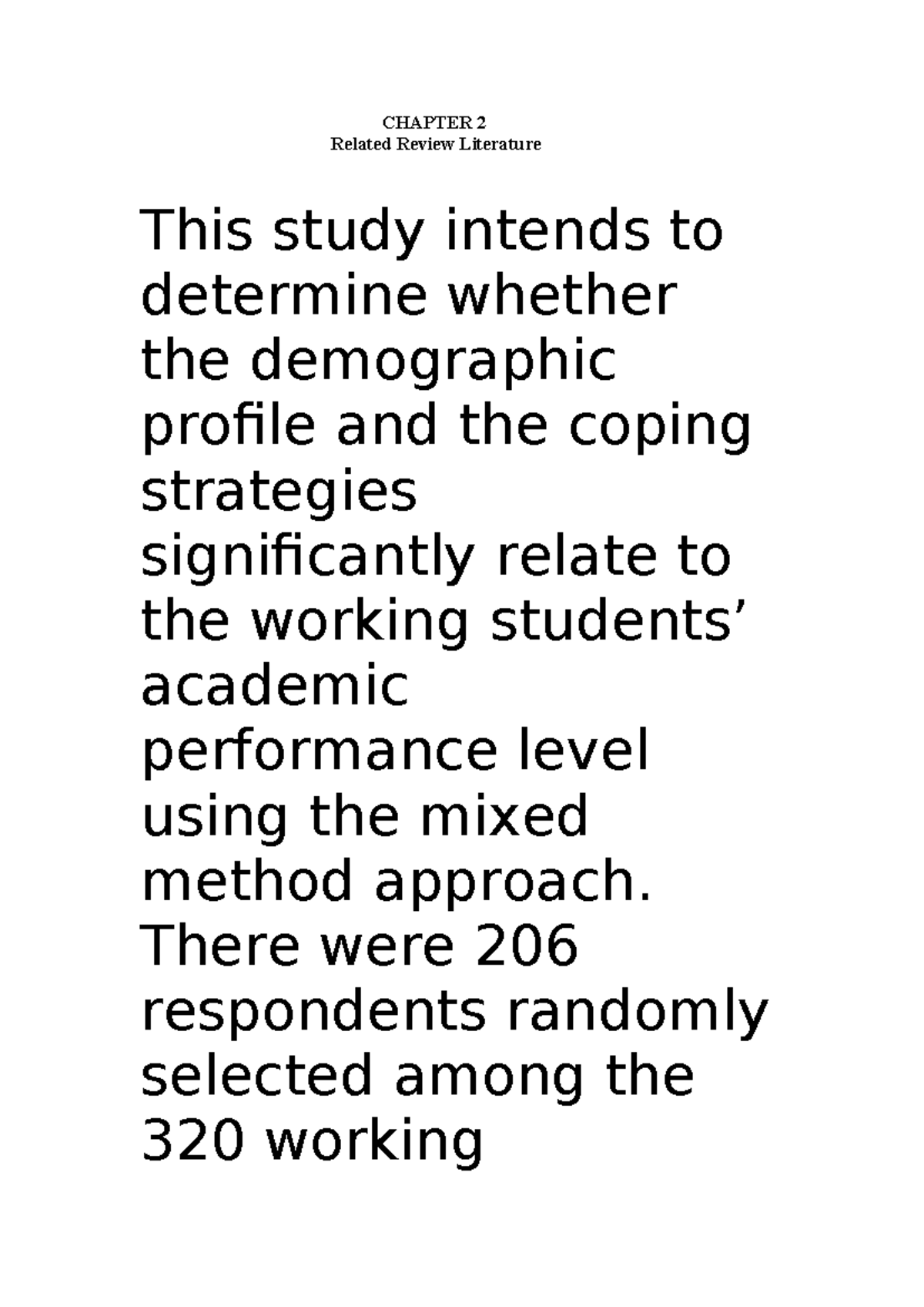 RRL - somenotes - CHAPTER 2 Related Review Literature This study ...