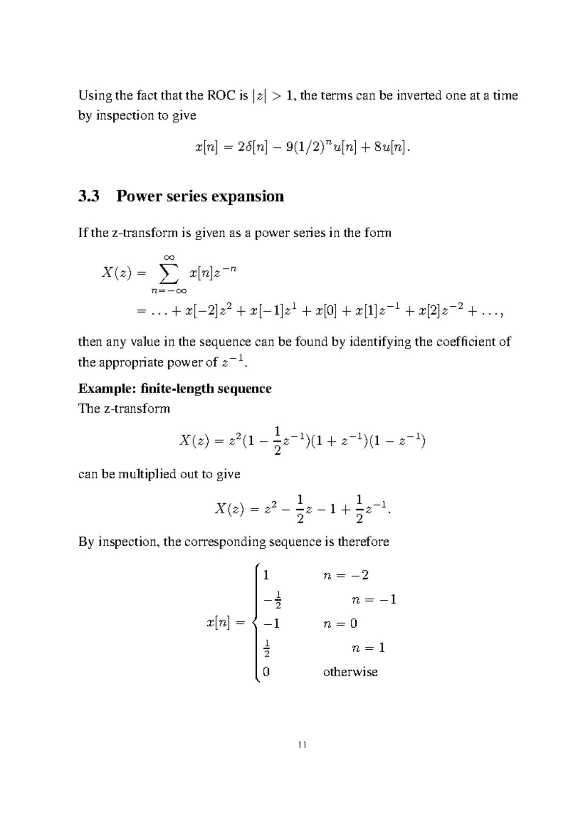 Z Transform Notes-2 - Complete notes on power series expansion - Using ...