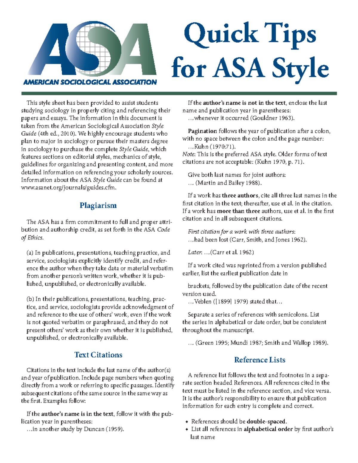 ASA pdf - ASA style so pass the citation - is style sheet has been ...
