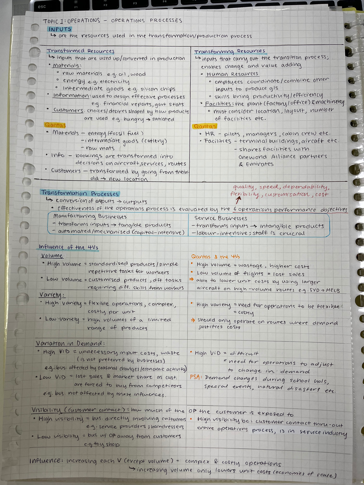 CH3 Operations Processes Summary Sheet - Studocu