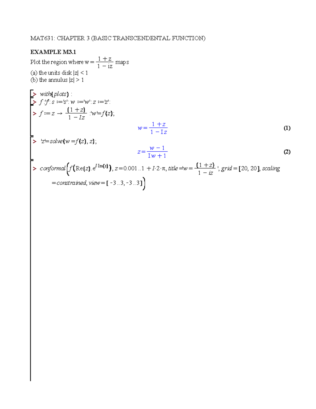 LAB Chapter 3 - >> (1)(1) >> >> >> >> (2)(2) MAT631: CHAPTER 3 (BASIC - Studocu