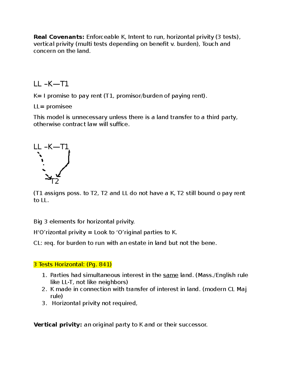 Property 112923 Real Covenants - Real Covenants: Enforceable K, Intent ...