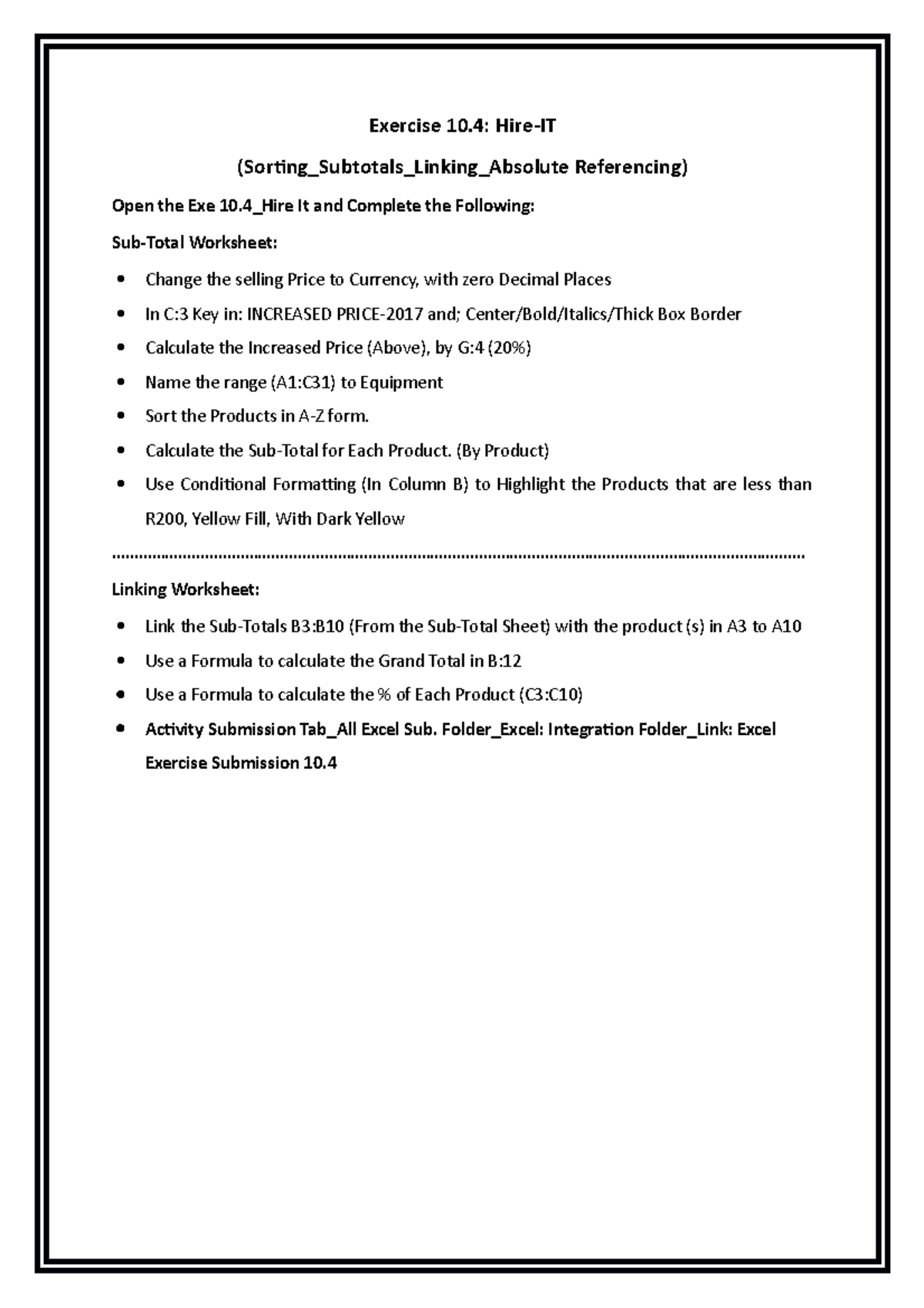 BCP Exercise 10.4 - Exercise 10: Hire-IT (Sorting_Subtotals_Linking ...