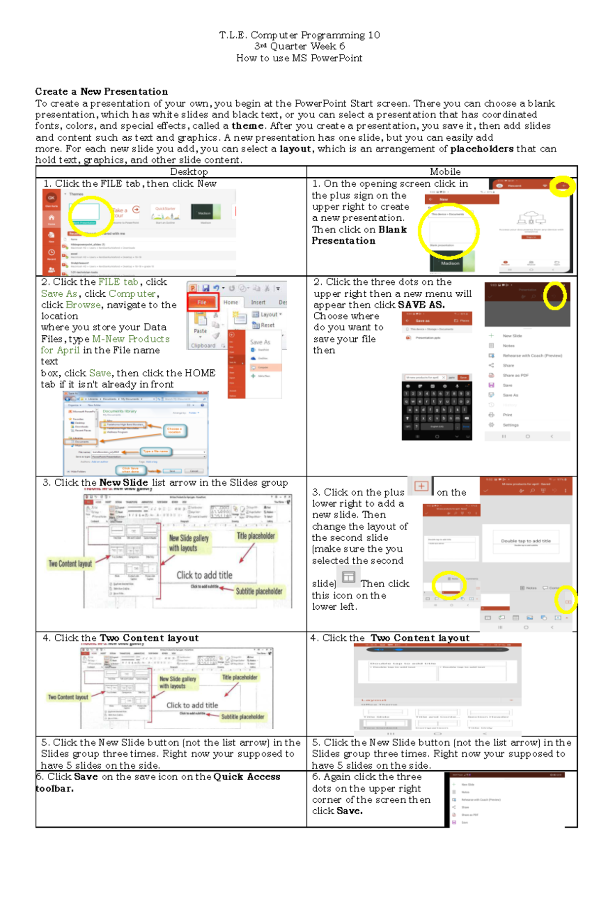 Tlecp 10Q3W6 - week 1 and 2 - T.L. Computer Programming 10 3 rd Quarter ...