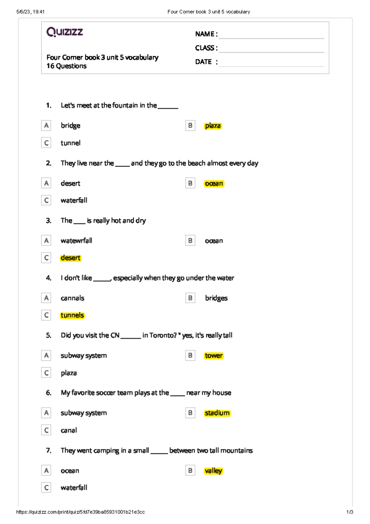 Unit 5 Four Corners 3A - 5/6/23, 19:41 Four Corner book 3 unit 5 ...