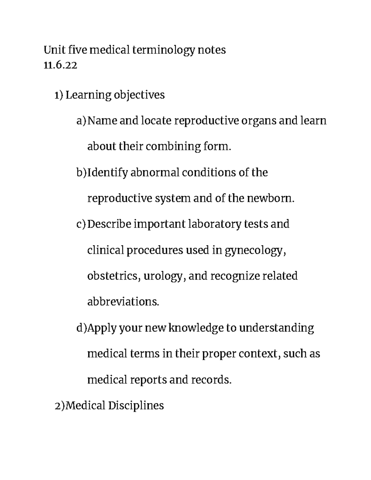 Female and Male reproductive system - Unit ûve medical terminology ...