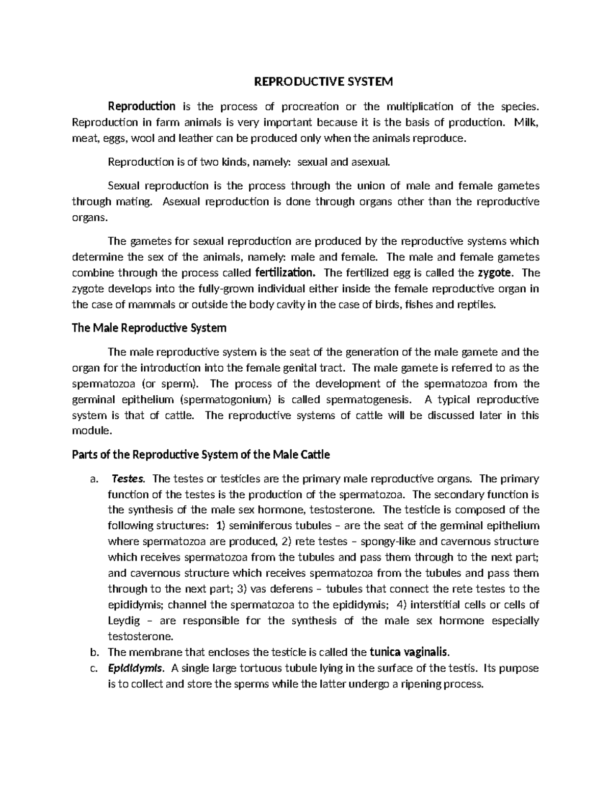 Reproductive- System - REPRODUCTIVE SYSTEM Reproduction is the process ...