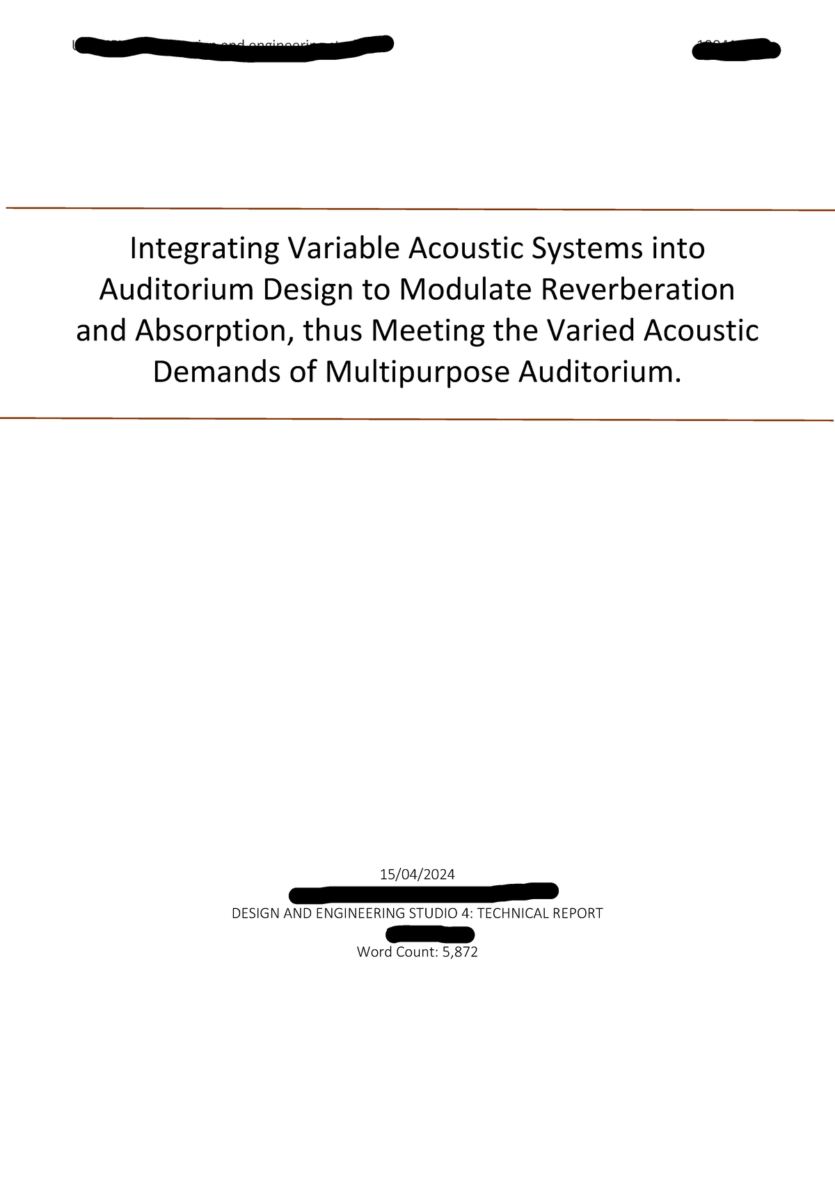 Technical report - Integrating Variable Acoustic Systems into ...