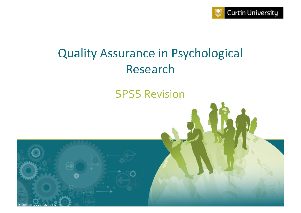 Lab 2 - SPSS revision 2022 - Quality Assurance in Psychological ...