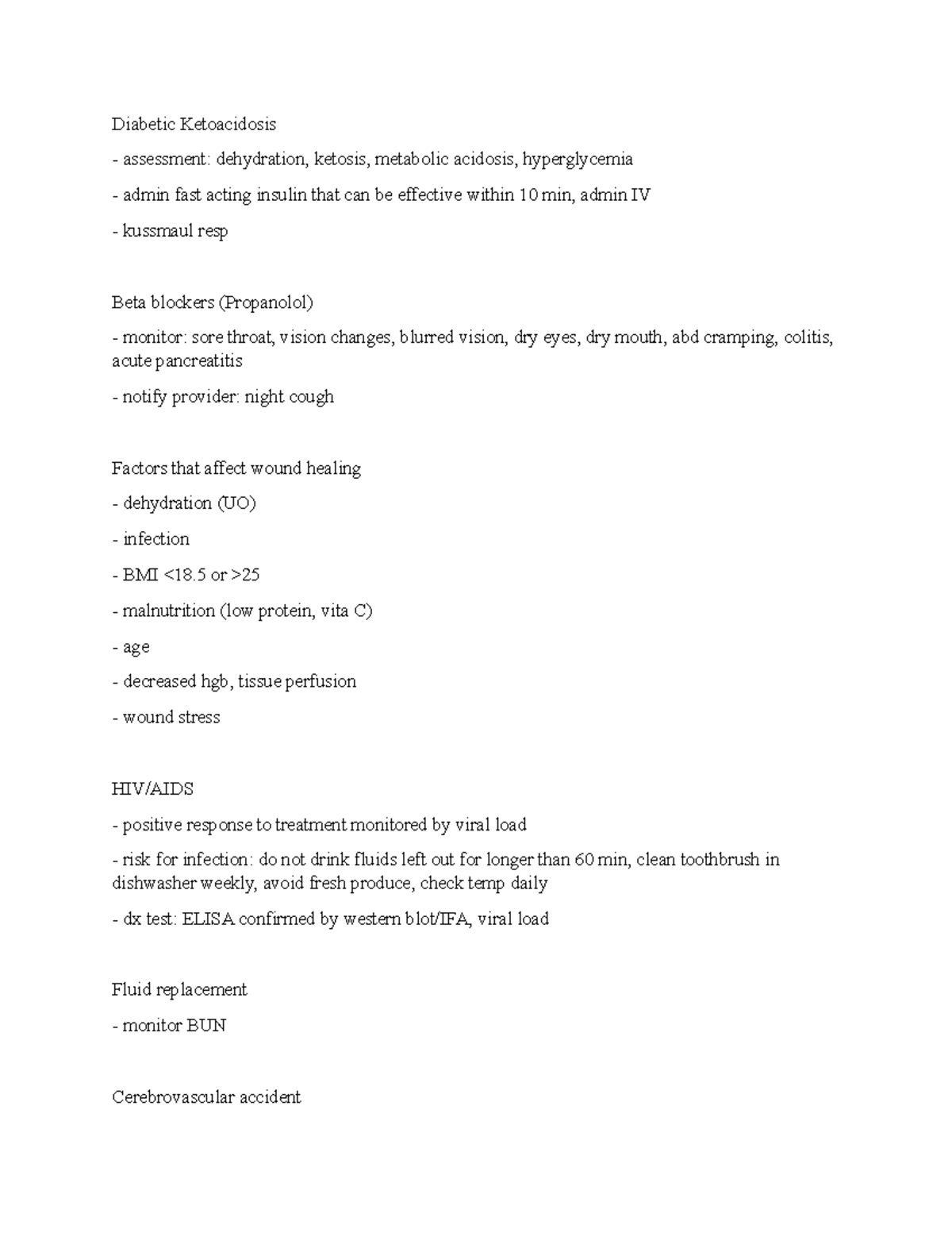 Ati Med Surg - Cellular Biology And Human Physiology Lecture Notes ...