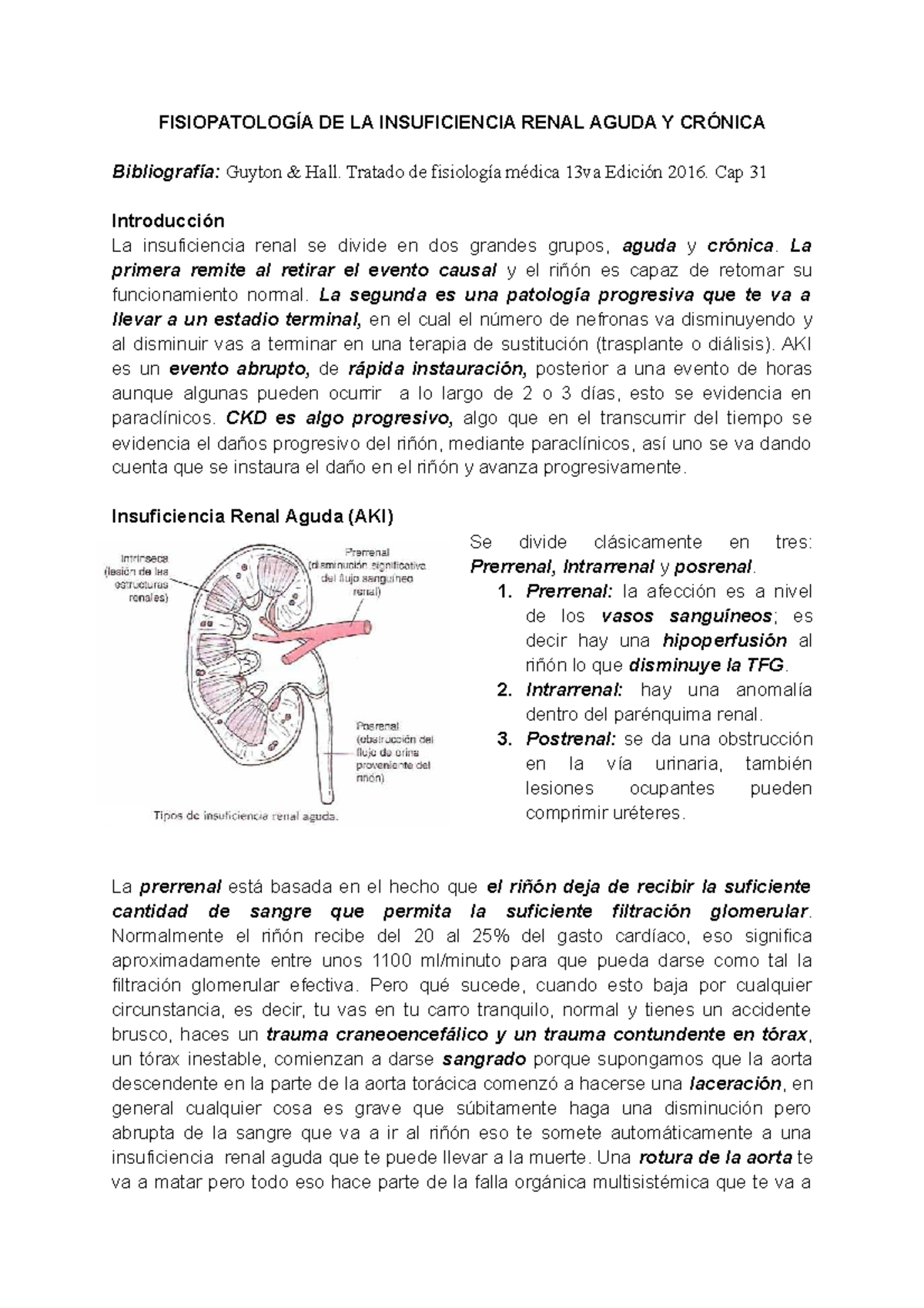 Fisiopatología DE LA Insuficiencia Renal Aguda Y Crónica - FISIOPATOLOGÍA DE LA INSUFICIENCIA ...