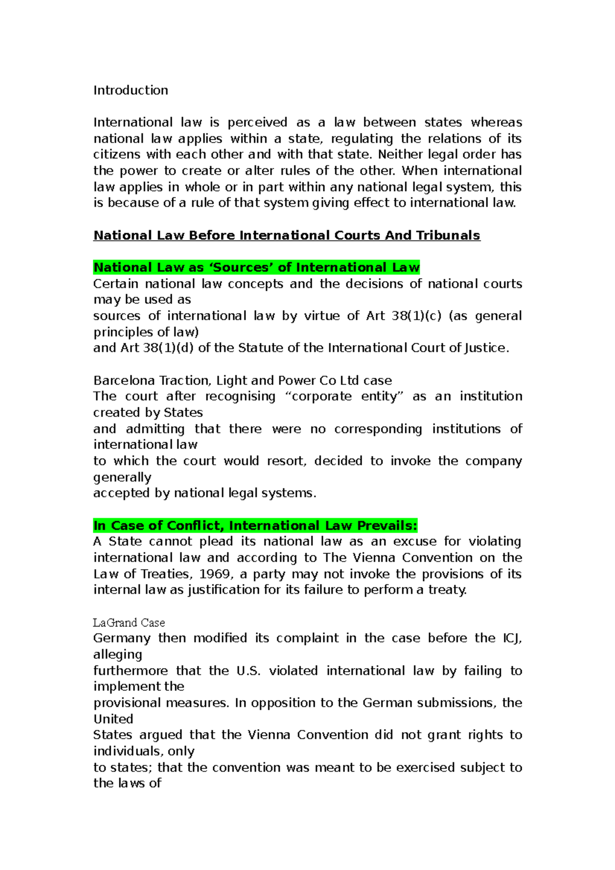 Chapter 3 Intl and National - Introduction International law is ...