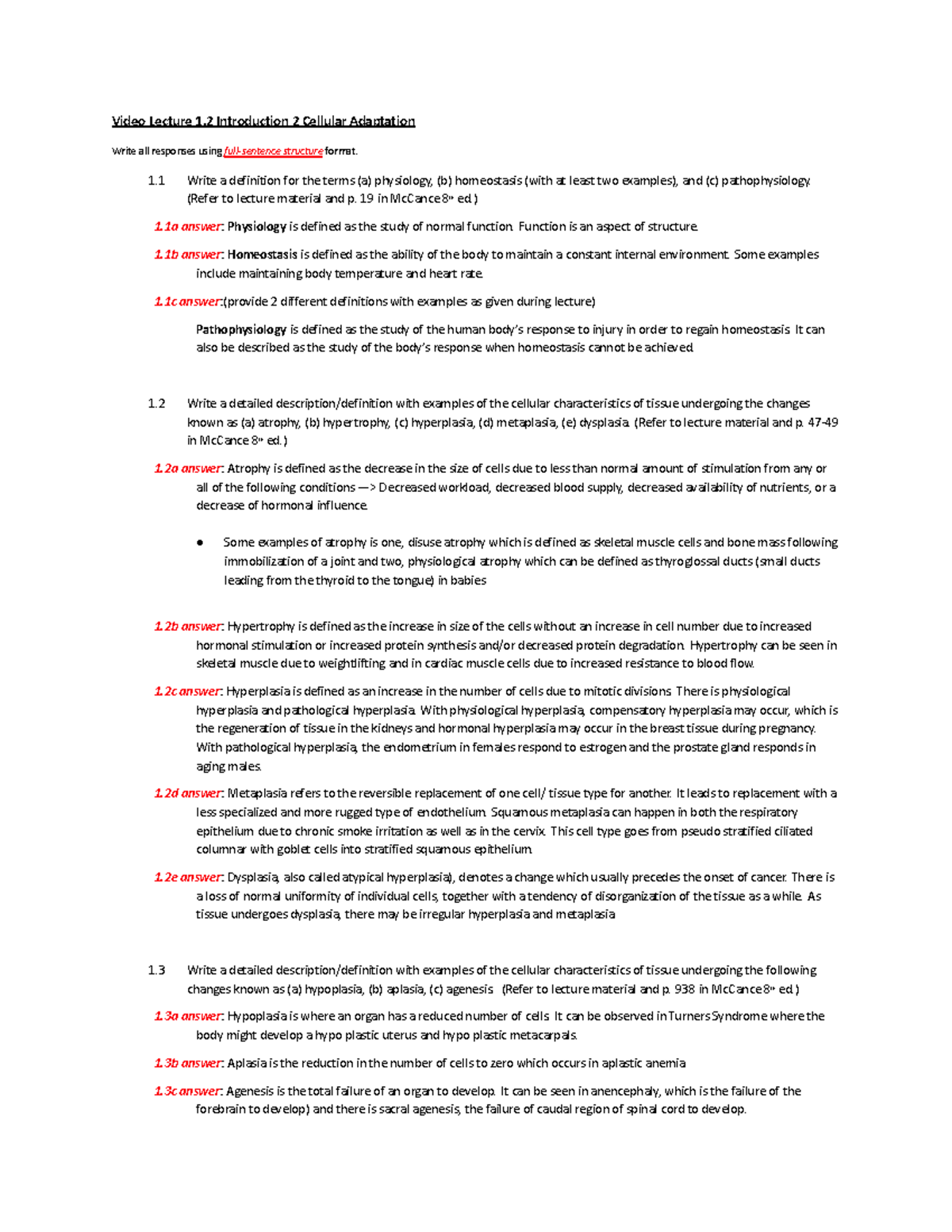 Modules One and Two - Video Lecture 1 Introduction 2 Cellular ...