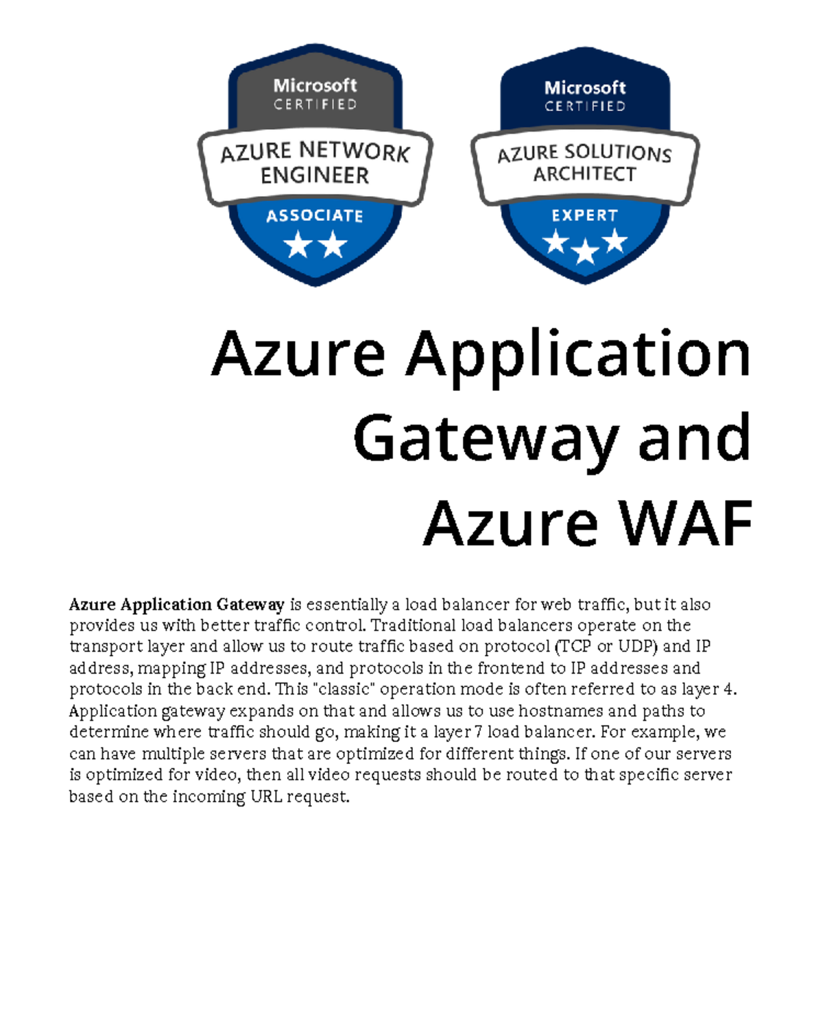 Azure Application Gateway And Azure Waf Azure Application Gateway Is Essentially A Load