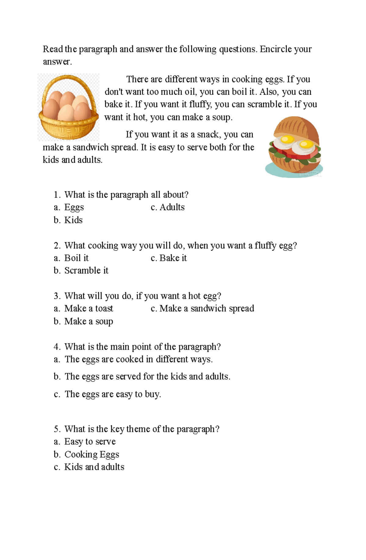 WEEK 7 DAY 2 - Read the paragraph and answer the following questions ...