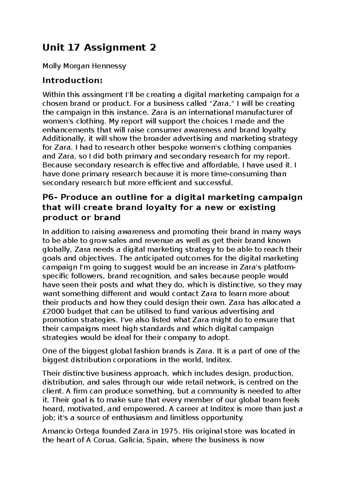 Unit 17 Assignment 2 - Unit 17 Assignment 2 Molly Morgan Hennessy ...