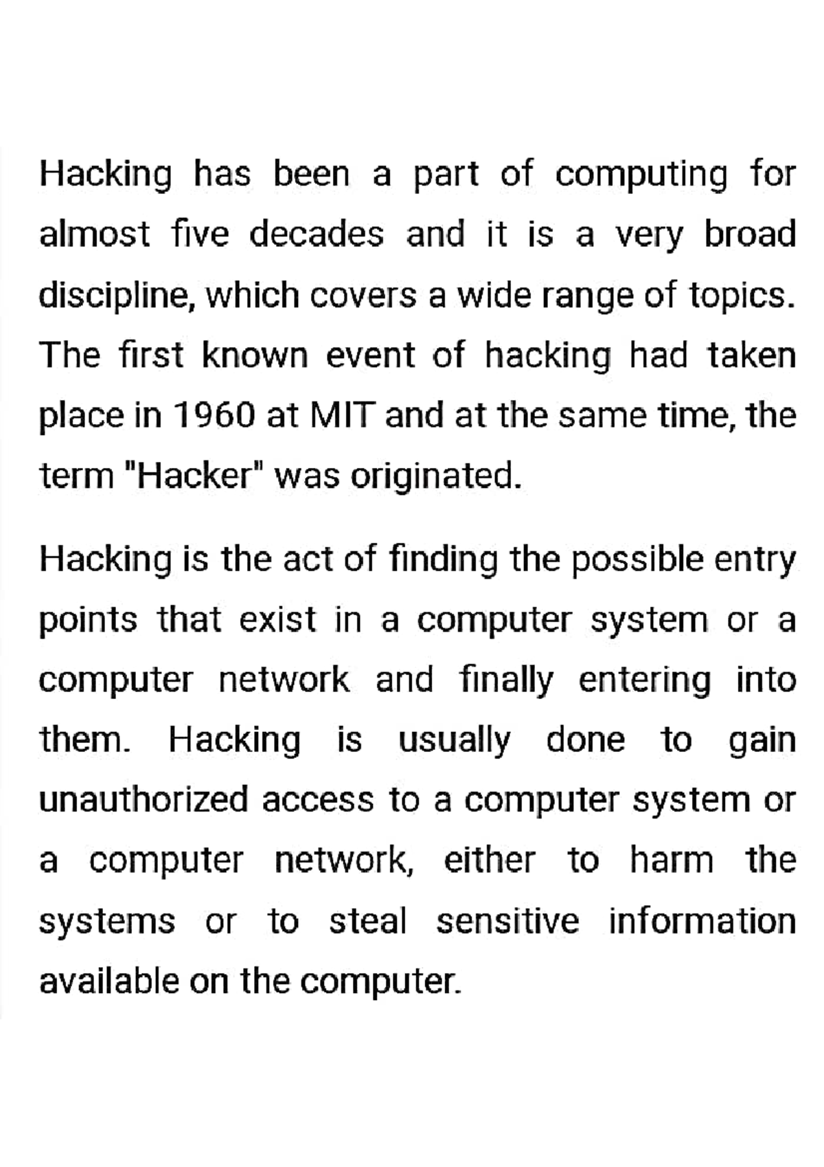 Ethical Hacking Project - Computer Science - Studocu