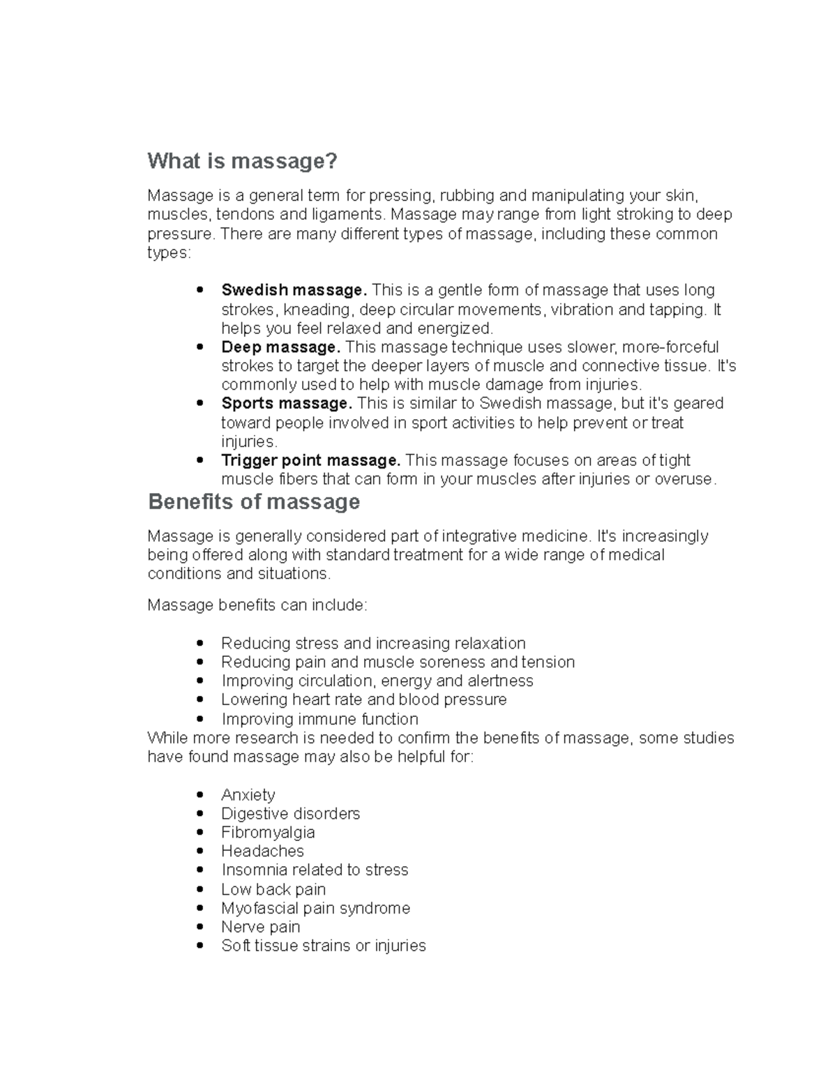 Definition of massage in terms of nursing - What is massage? Massage is ...