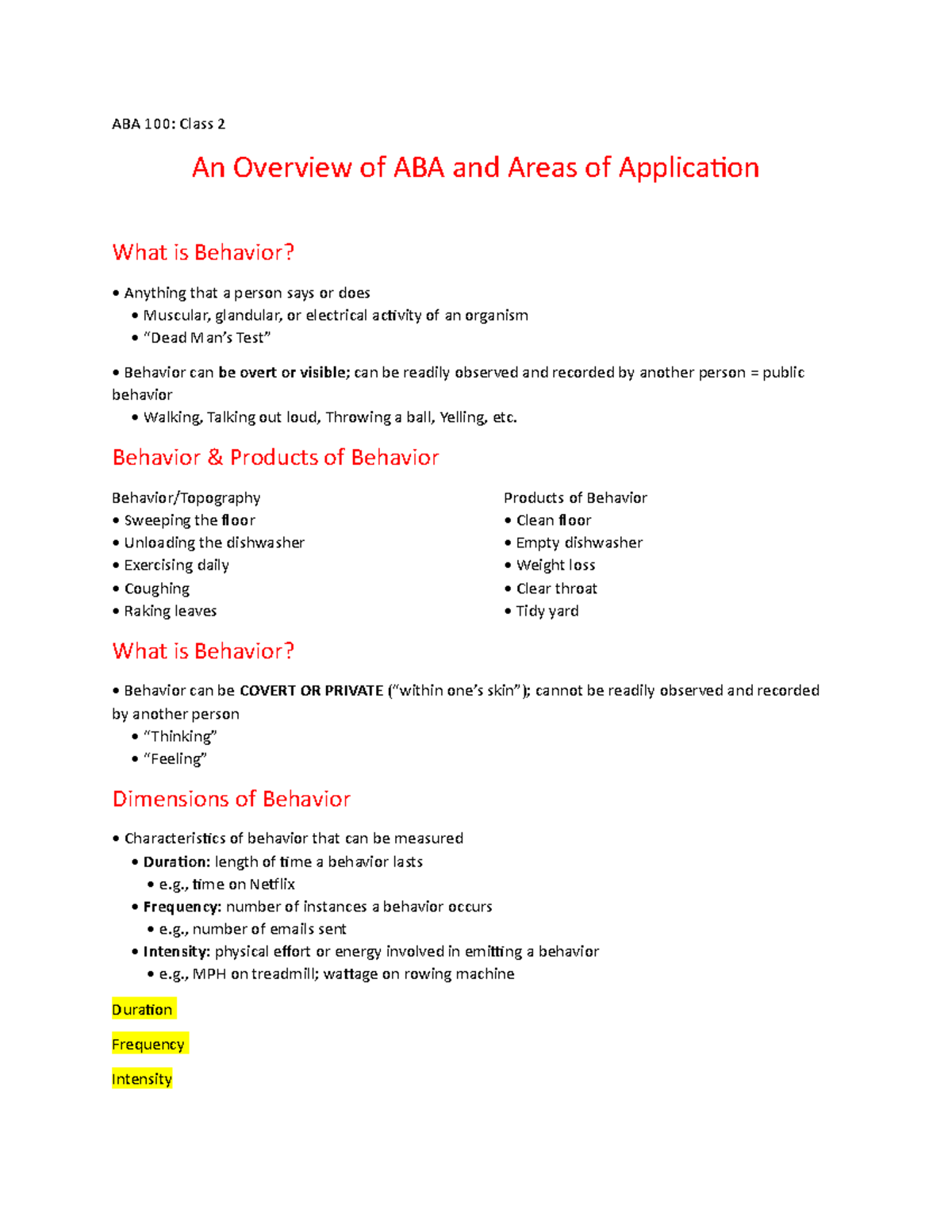 Test 12 October Autumn 2020, questions and answers - ABA 100: Class 2 ...