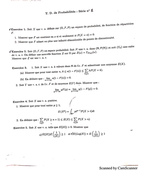 Probabilites discretes schema resume 1 - Définition Ω : l’univers ...