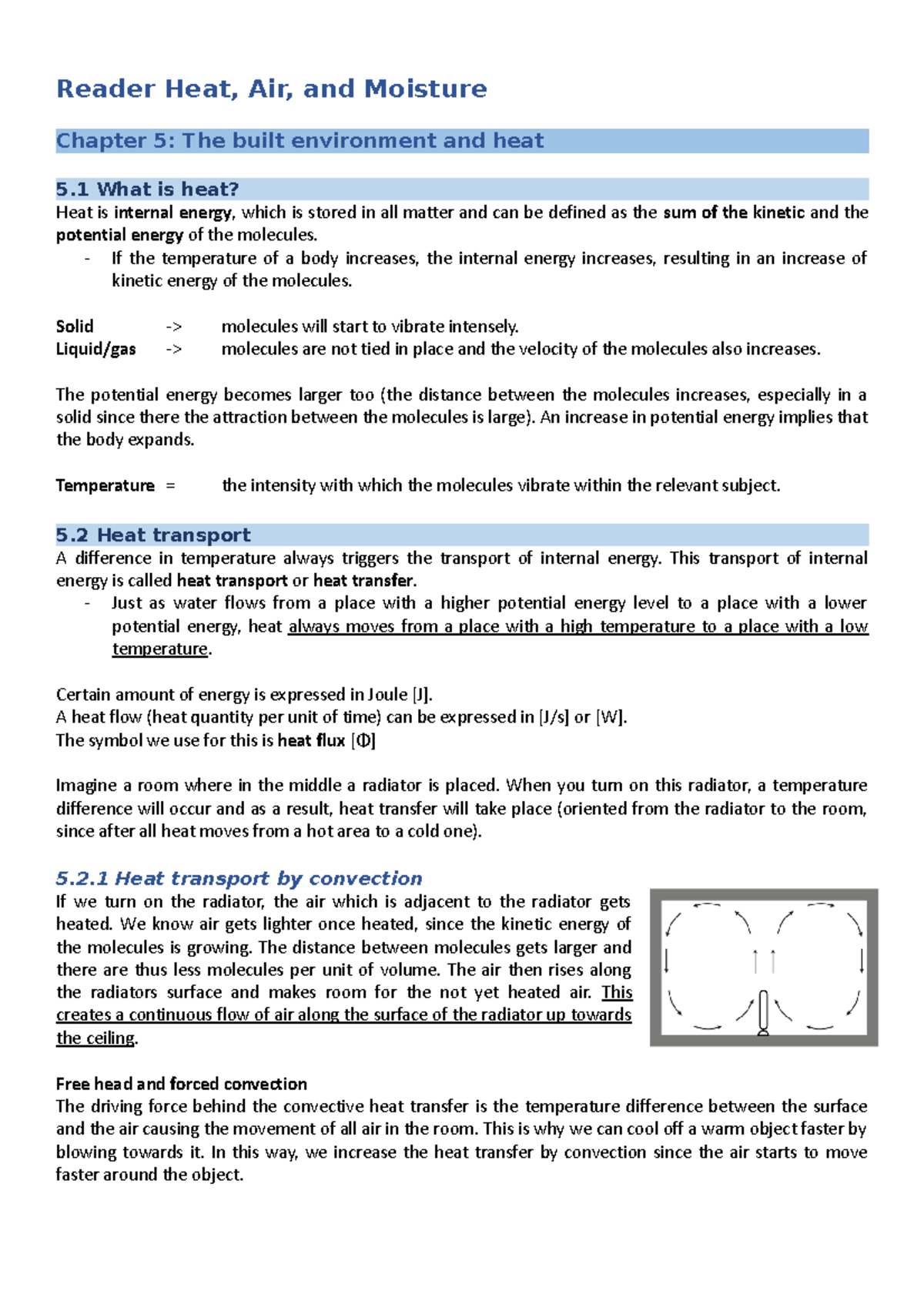 Summary heat - Reader Heat, Air, and Moisture Chapter 5: The built ...