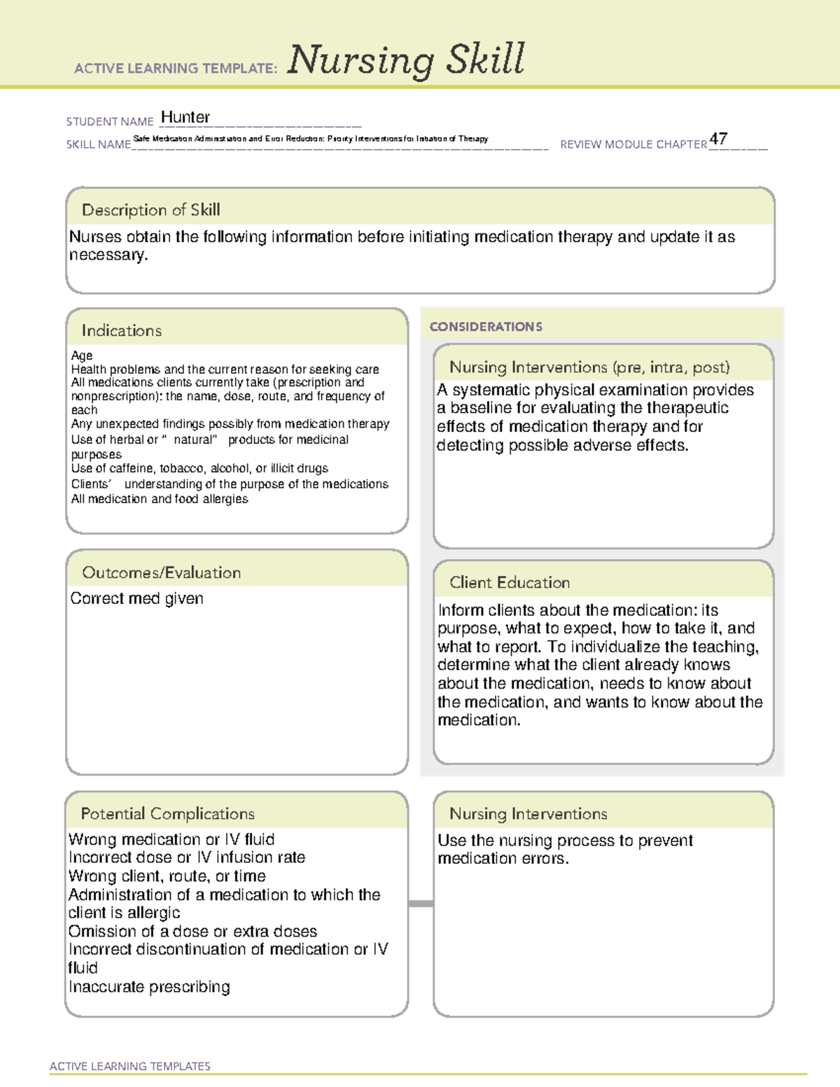 Safe Medication Administration and Error Reduction Priority ...