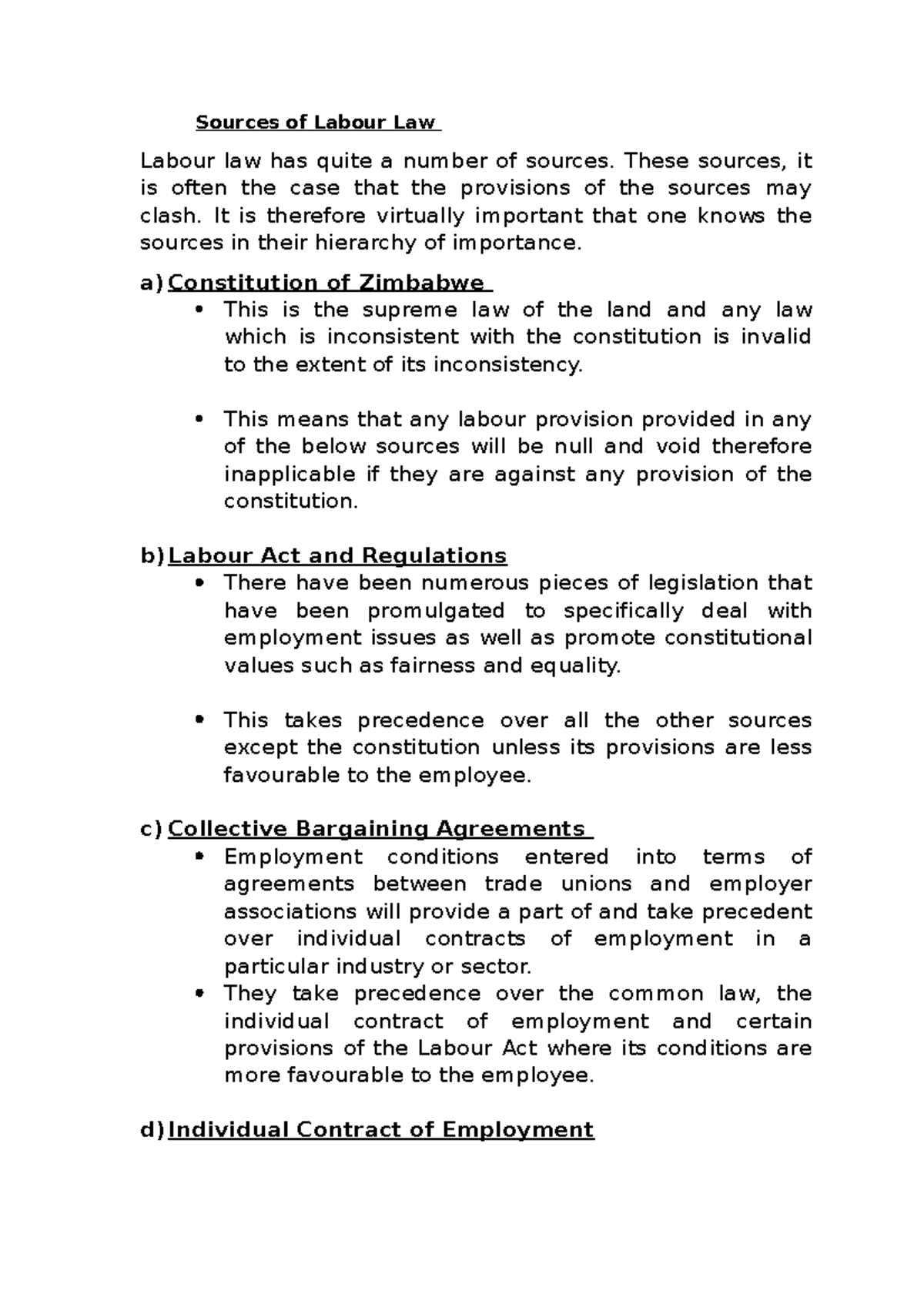 3 Sources of Labour Law - Sources of Labour Law Labour law has quite a ...