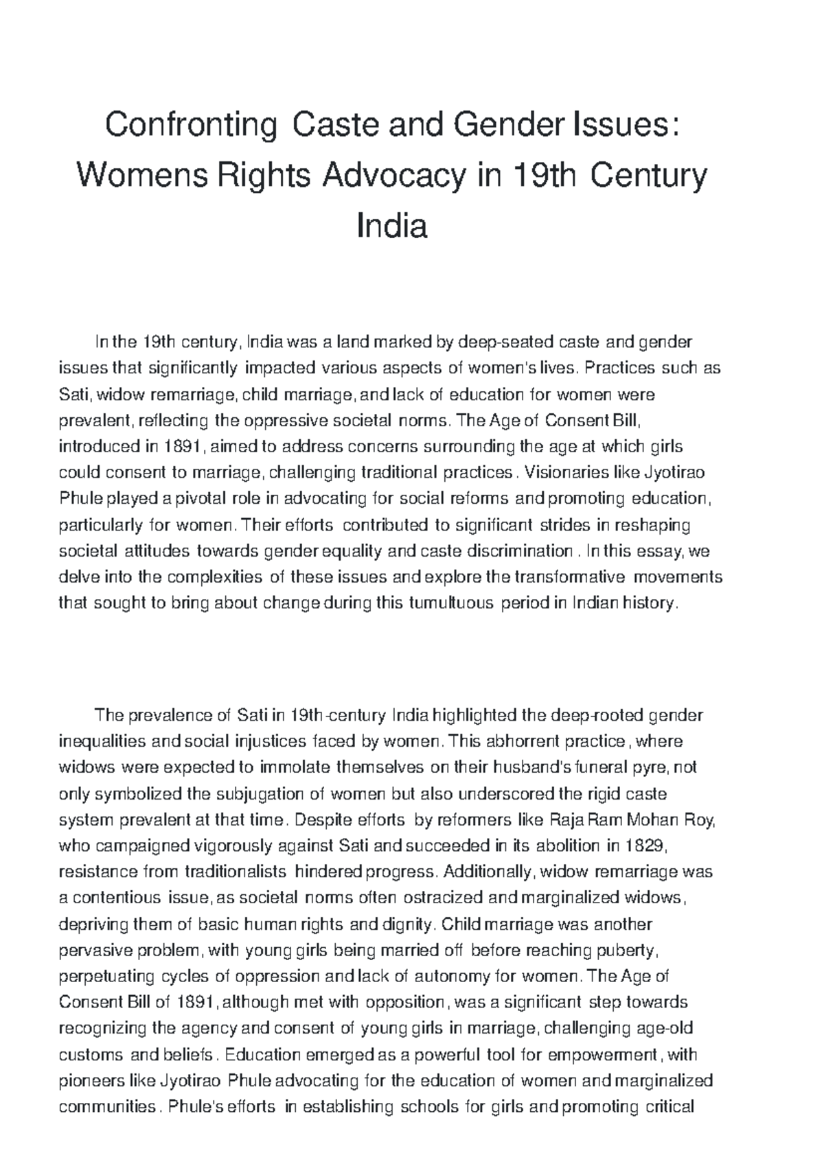 Caste and 1709304163753 - Confronting Caste and Gender Issues: Womens ...