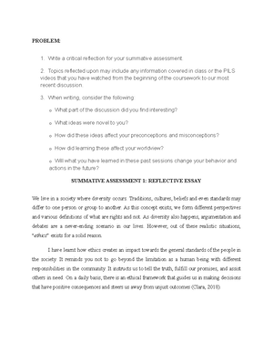 Applied Economics - Reflective Essay - Hierarchy - PROBLEM: Write a ...
