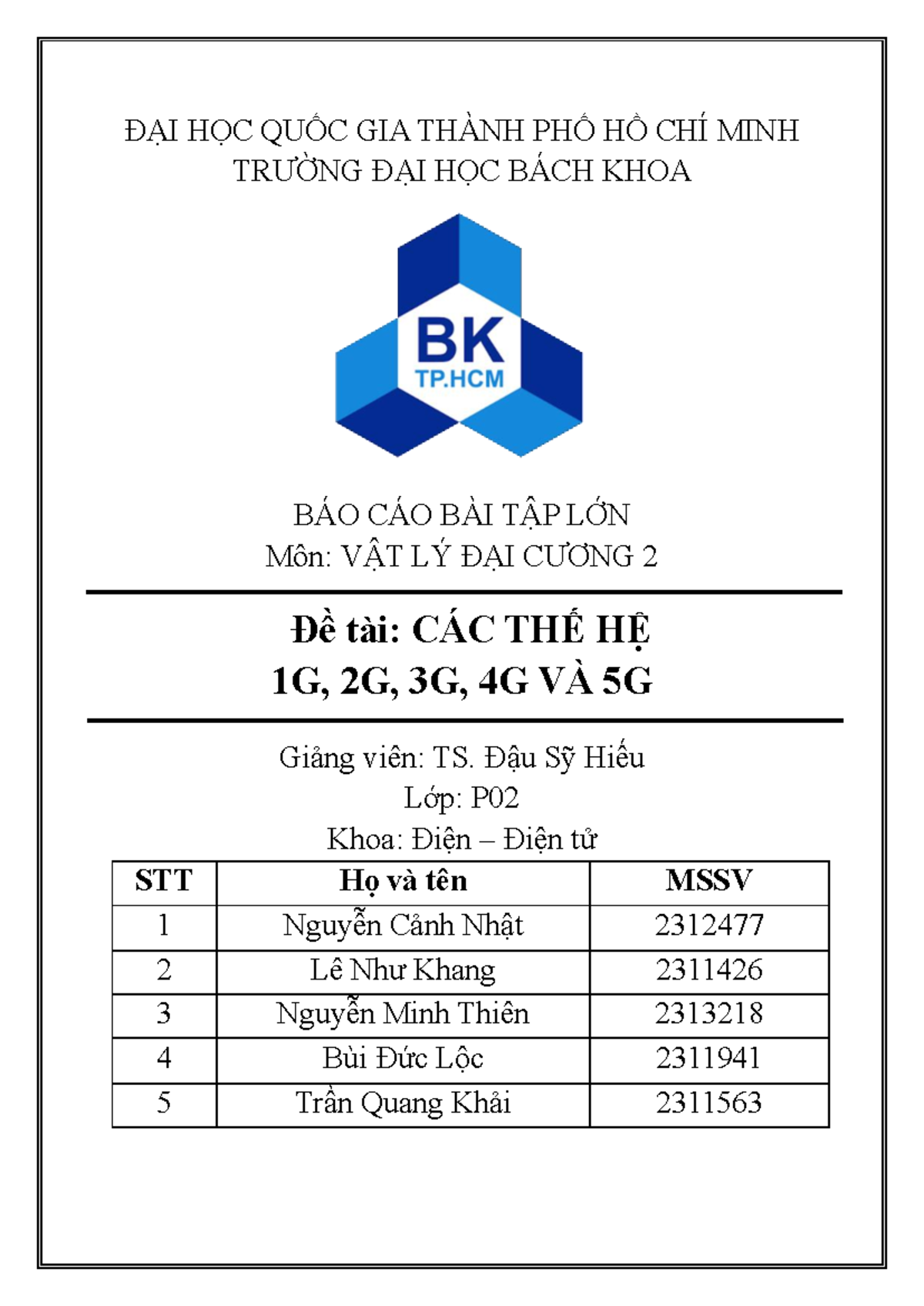 Báo cáo BTL VL2 - bài dở lắm up để premium thôi - ĐẠI HỌC QUỐC GIA THÀNH PHỐ HỒ CHÍ MINH TRƯỜNG ...