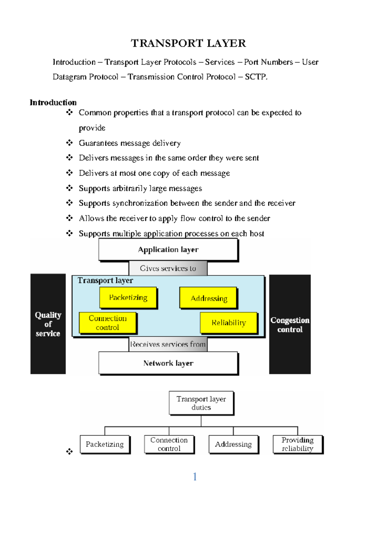 CN UNIT 4 - Notes for computer networking - TRANSPORT LAYER ...
