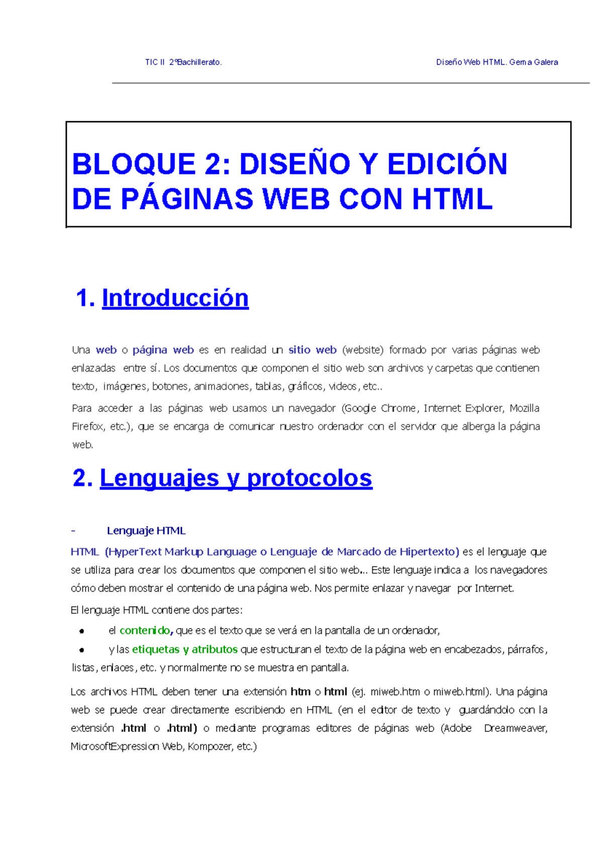 2 paginas web html-1 - Diseño de páginas web con HTML - BLOQUE 2 ...
