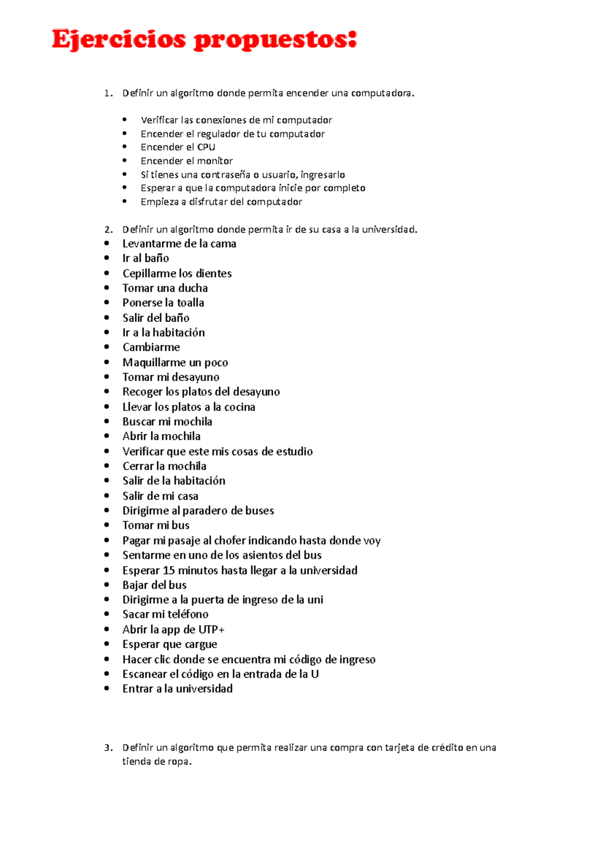 Principios de Algoritmos - 1. Definir un algoritmo donde permita ...