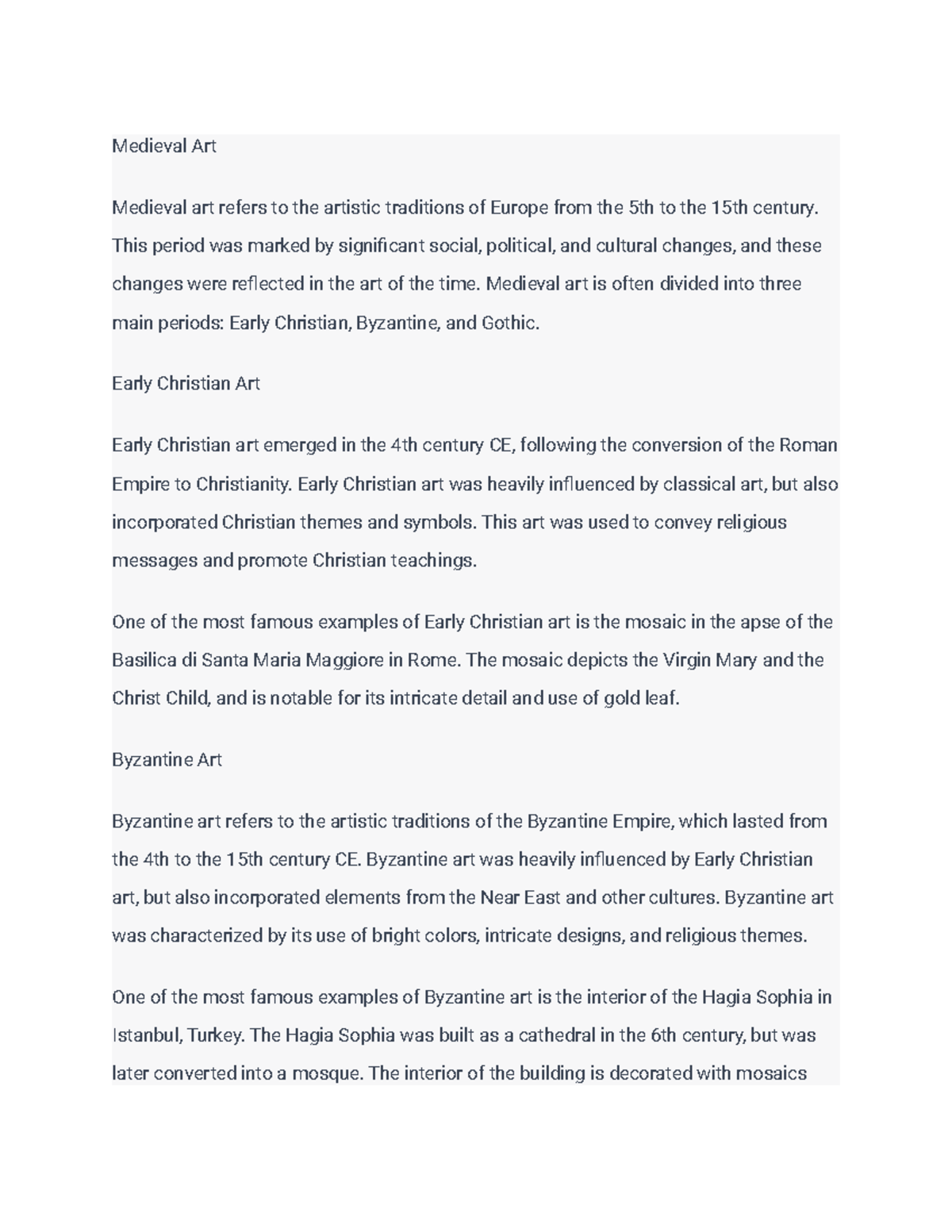 European Art History - Medieval Art Medieval art refers to the artistic ...