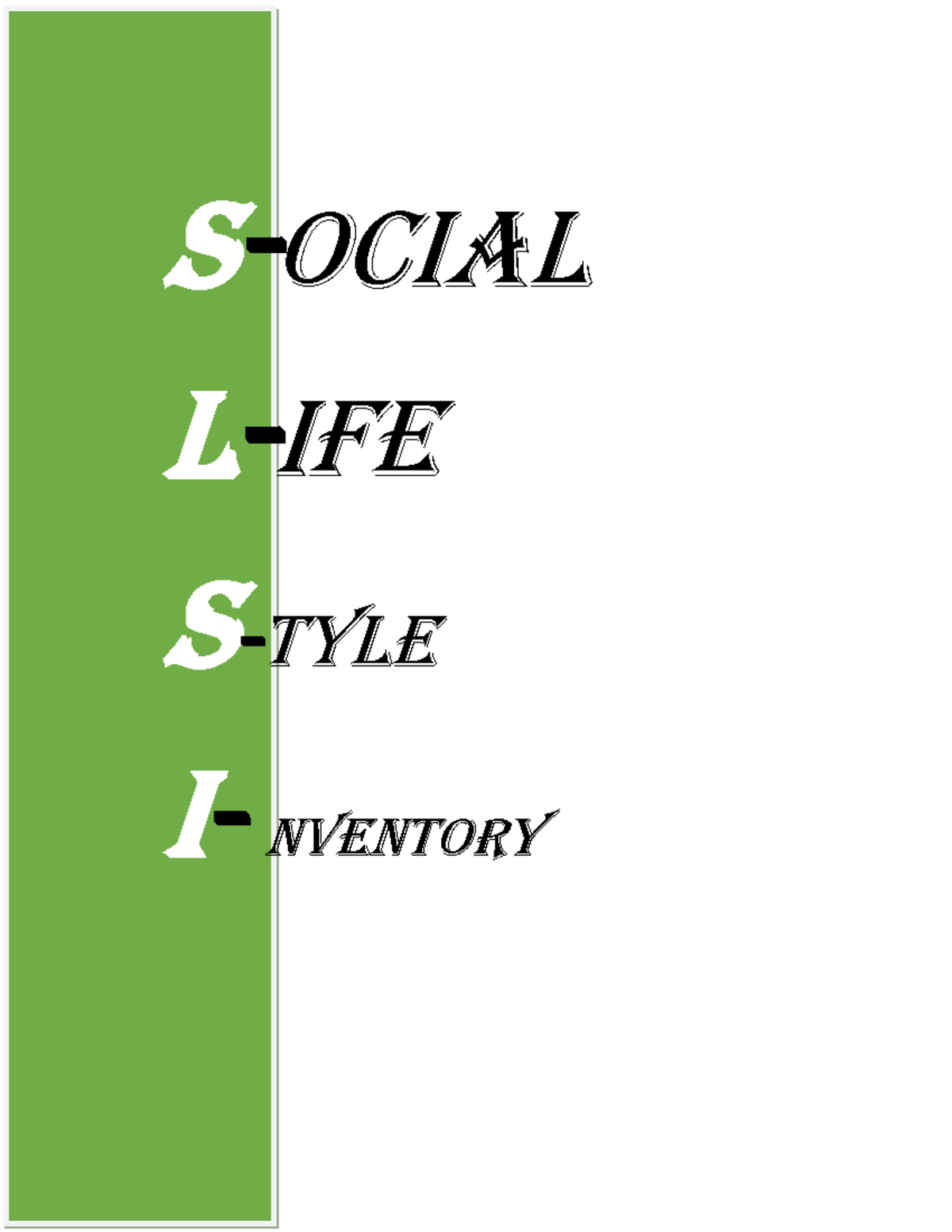 Social Life Style Inventory - BS Psychology - Studocu