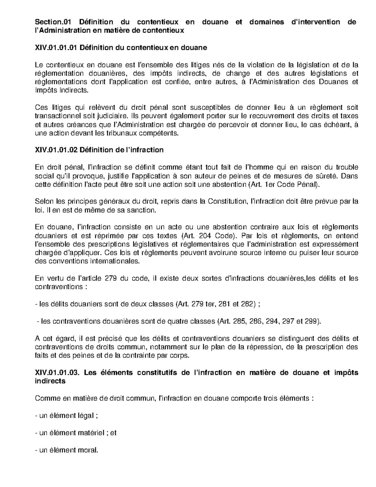 Contentieux douanier - cours - Section Définition du contentieux en ...