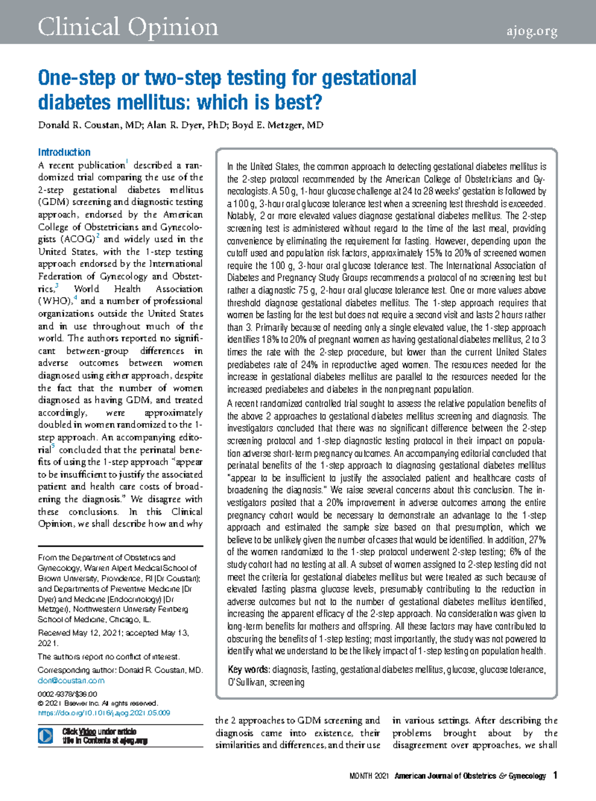 One o two step testing por dmg - One-step or two-step testing for ...