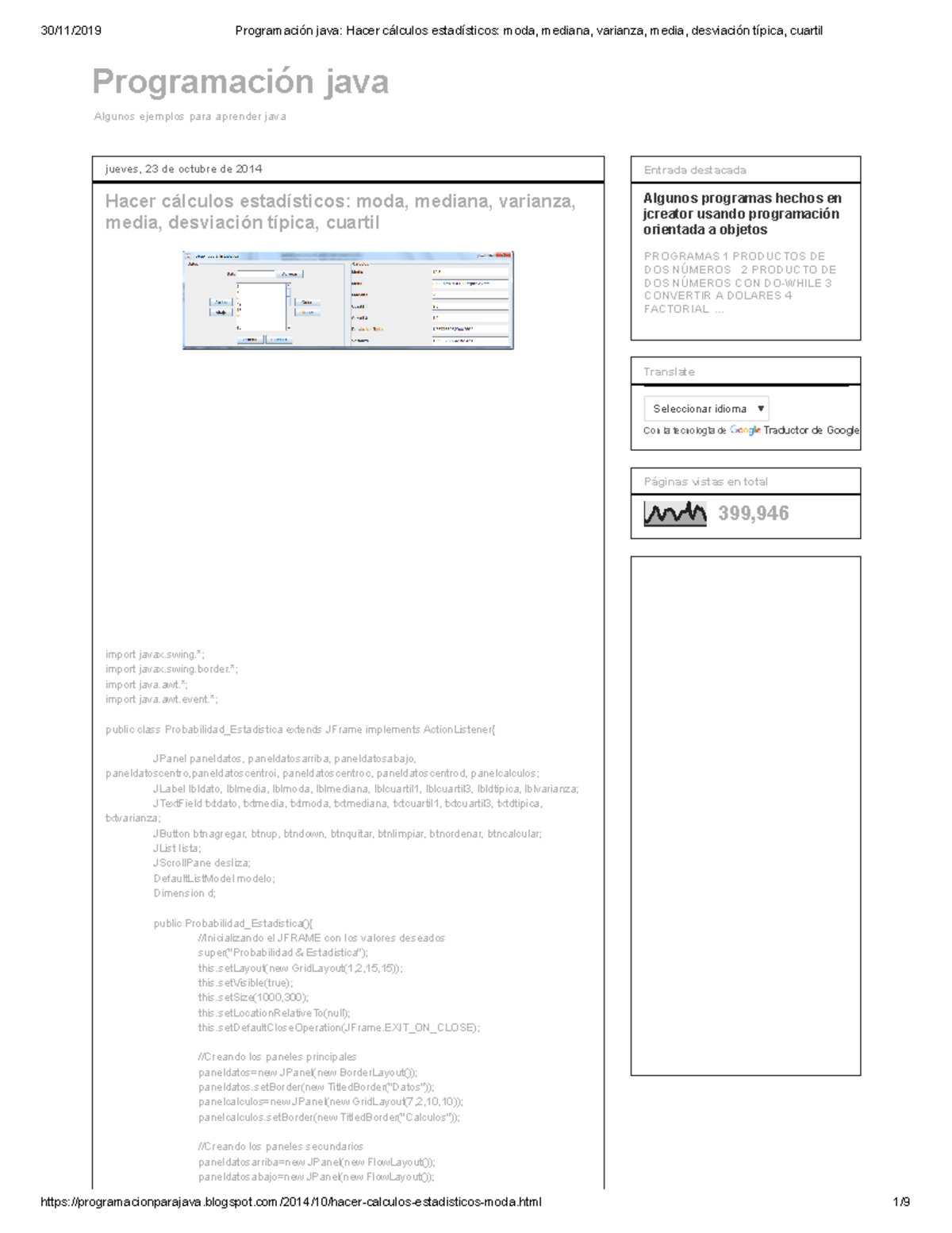 460344989 Programacion java Hacer calculos estadisticos moda mediana ...