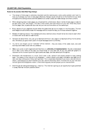 Cascading Style Sheets basic codes and tags - CS 428/IT 320 – Web ...