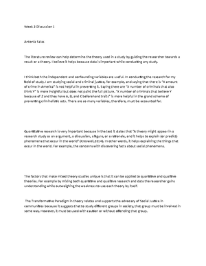Week 4 discussion 2 SOC333 - Week 4 discussion 2 Antonia Salas Examine the list of ...