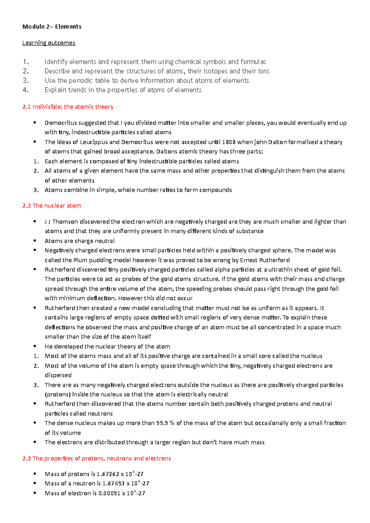 Module 2 - mod 2 - Module Elements Learning outcomes 1. 2. 3. 4 ...