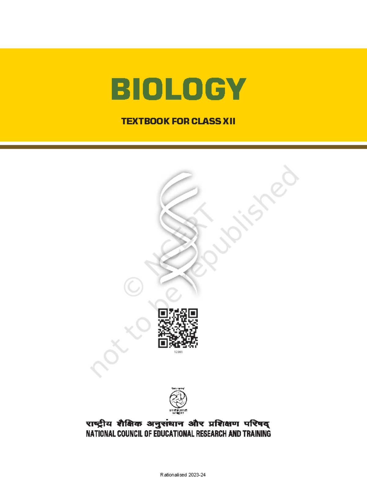 12th New Ncert bio eng - Essays - BIOLOGY TEXTBOOK FOR CLASS XII First ...