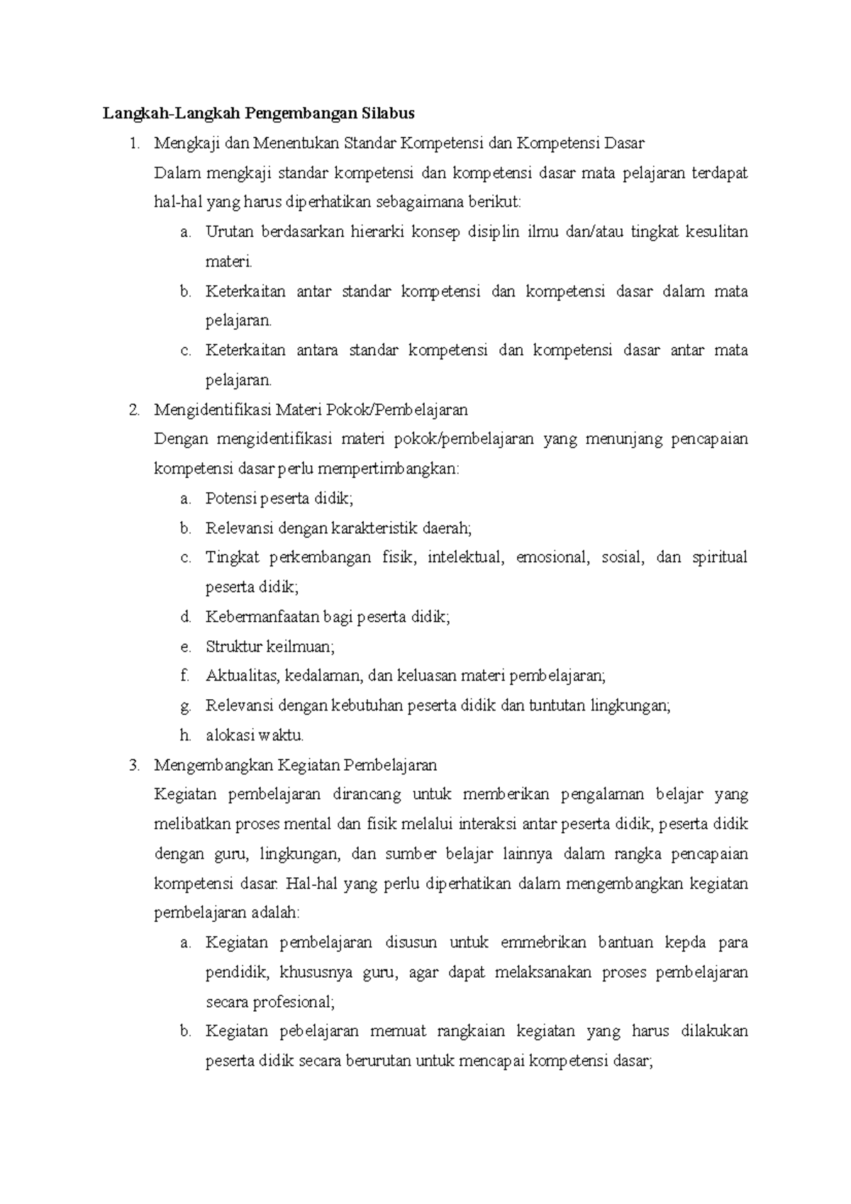 Supervisi Pendidikan Langkah pengembangan silabus - Langkah-Langkah ... Supervisi Pendidikan Langkah pengembangan silabus - Langkah-Langkah ...