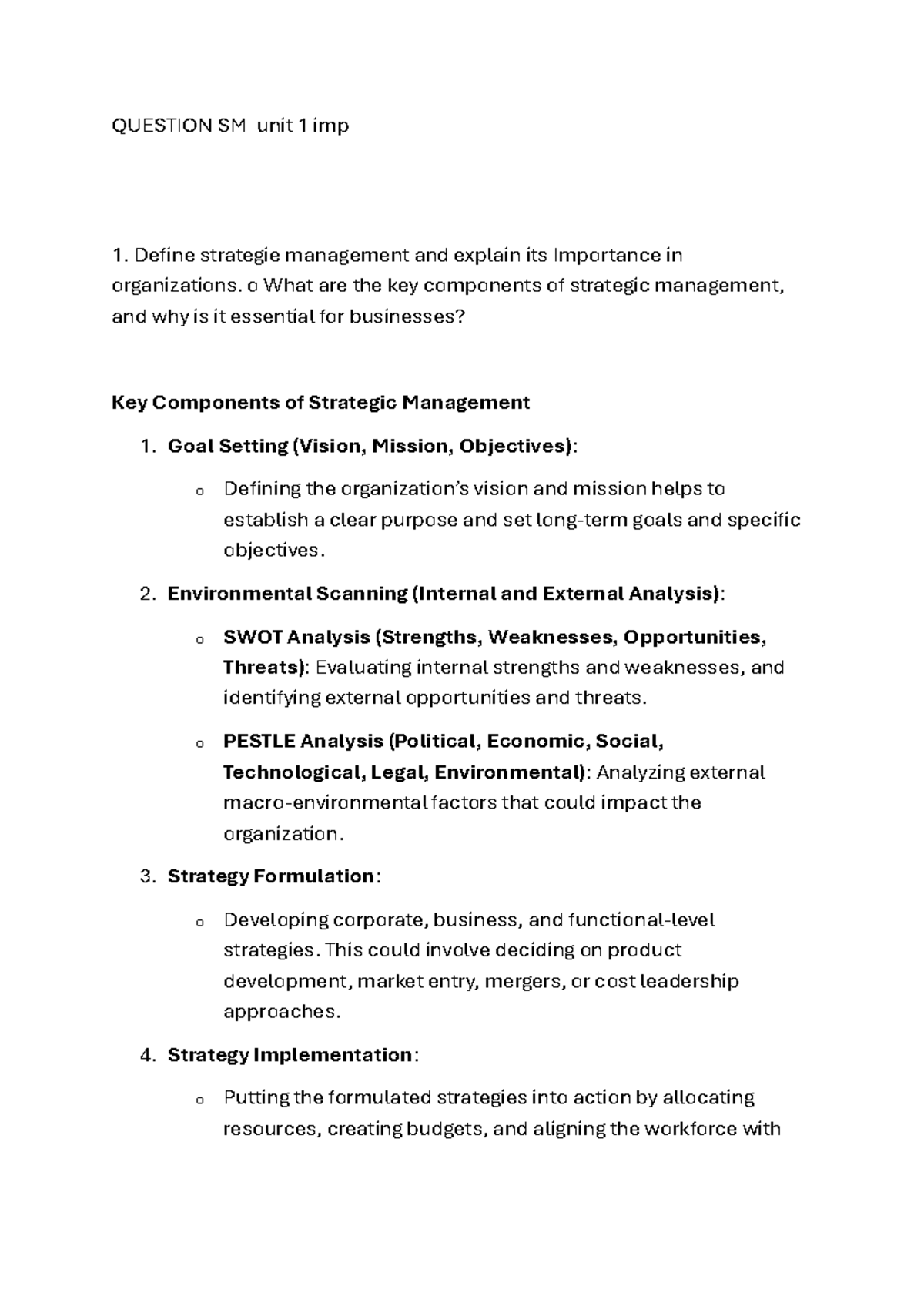 Unit 1 sm imp que new - business analysis - QUESTION SM unit 1 imp ...