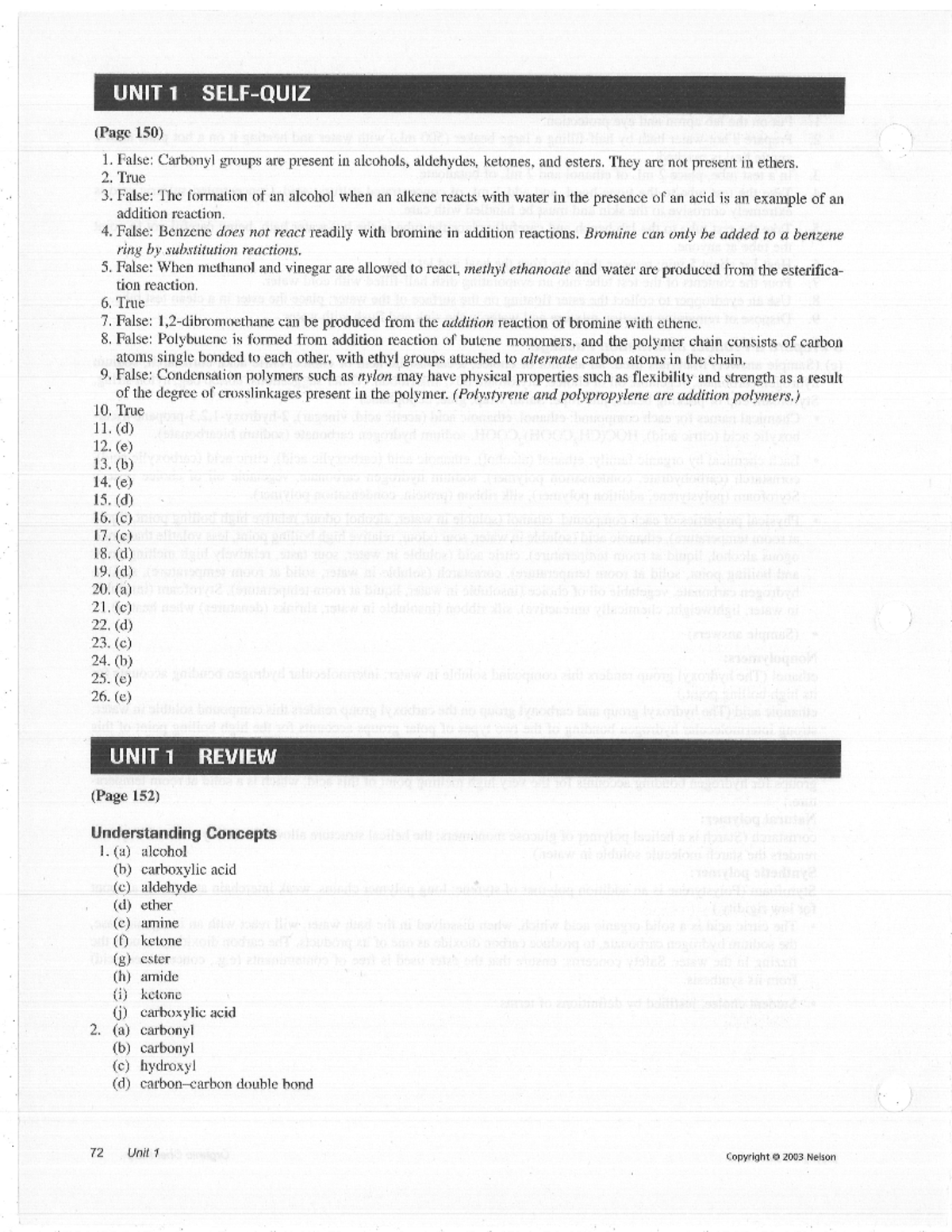 Organic unit review pg - Chemistry basic notes - CH314 - Studocu
