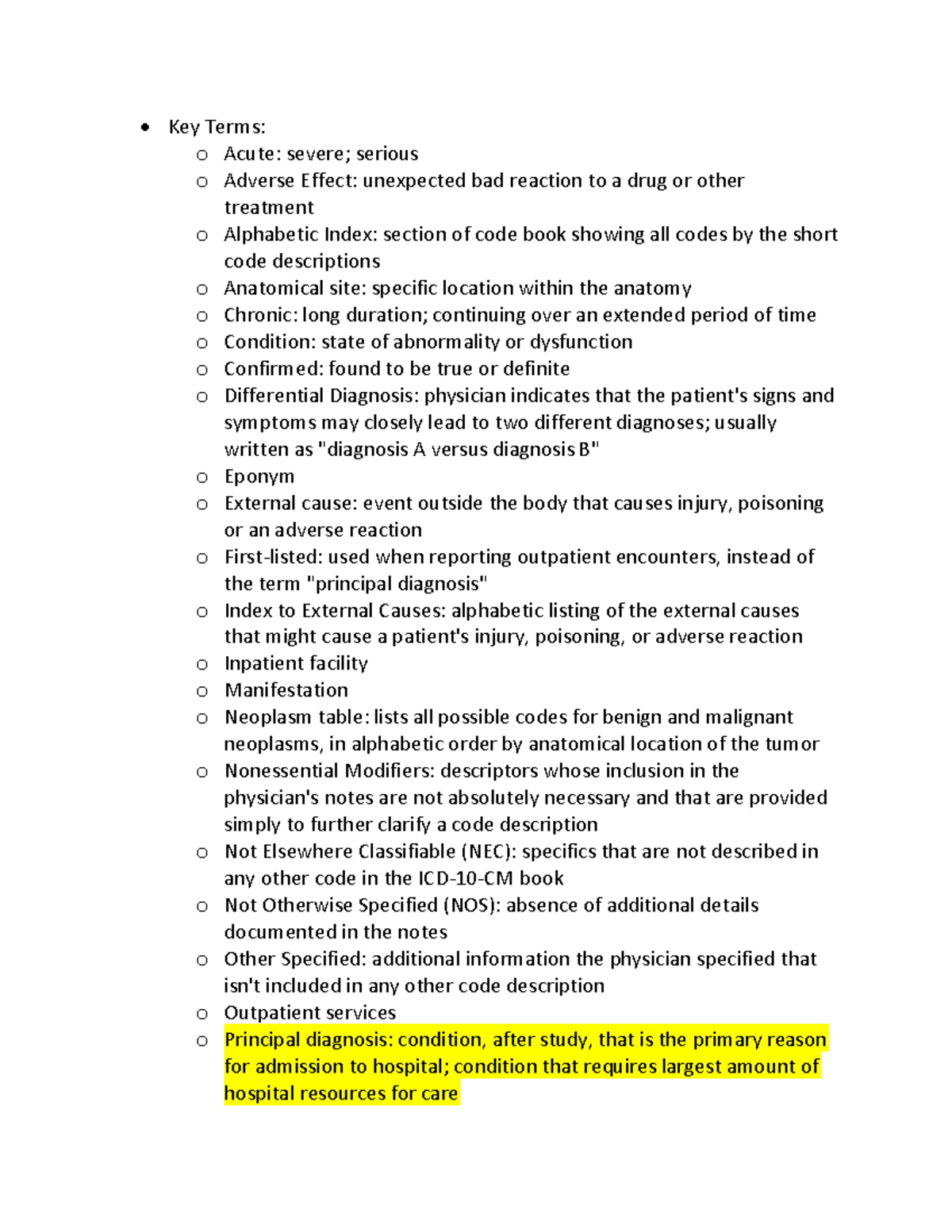 Medical Coding Chapter 4 Introduction To ICD 10 CM Key Terms O medical-coding-chapter-4-introduction-to-icd-10-cm-key-terms-o